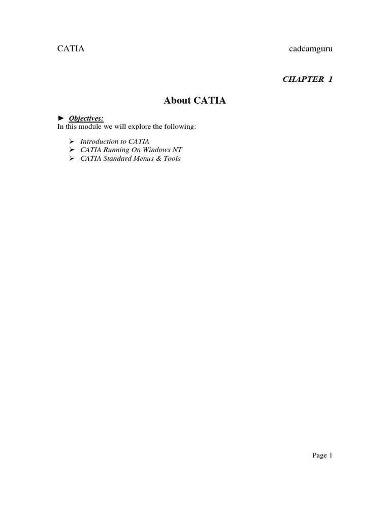 Catia Chapter1 | PDF | Microsoft Windows | Computer Aided Design