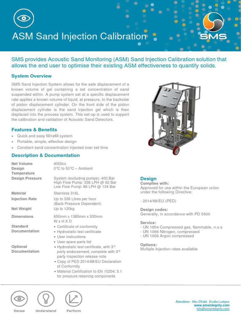 ASM Sand Injection Calibration System | PDF | Pump | Pressure