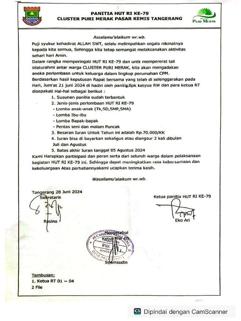 Surat Edaran Perayaan HUT RI Ke-79 | PDF