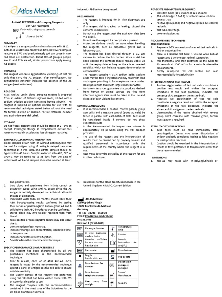 A1 and A2 Sub-Types of Blood Group A A Reflectio | PDF | Blood Type ...