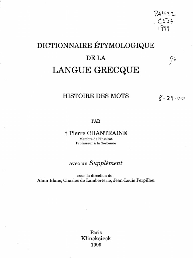 Chantraine 1999 | PDF