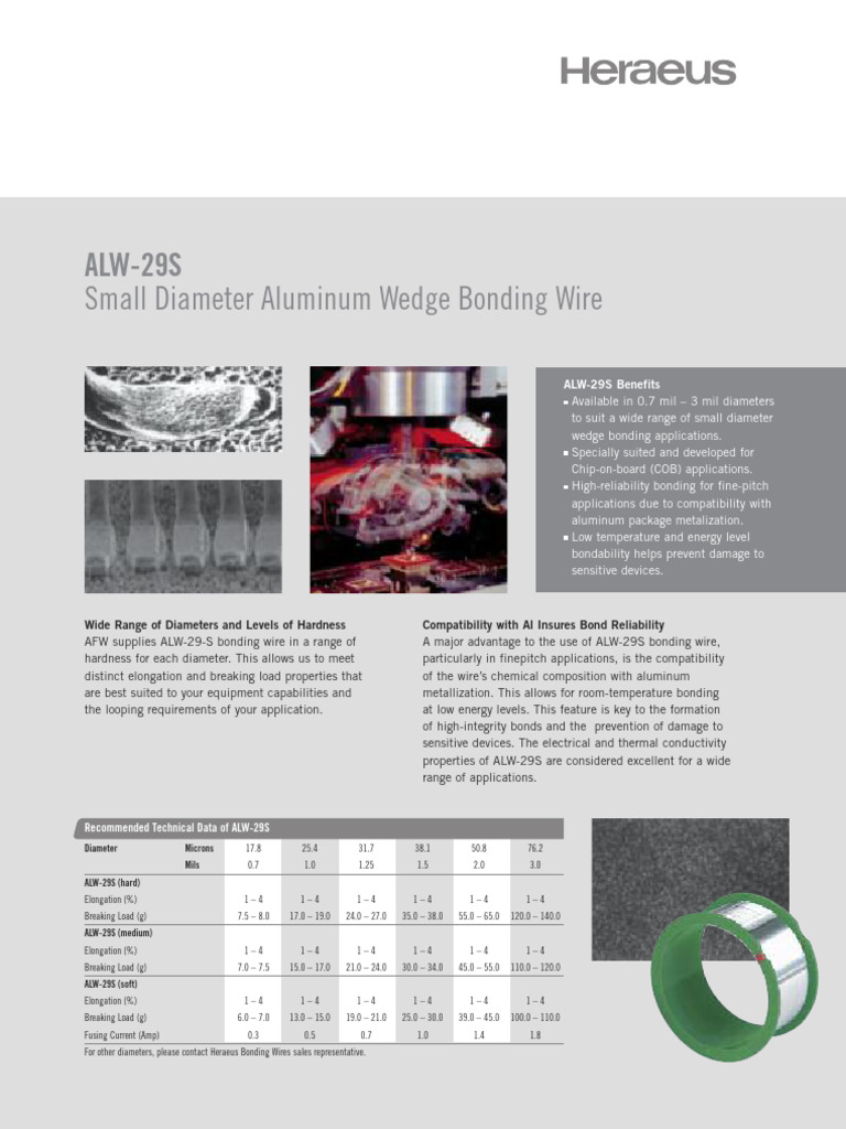 Factsheet_ALW-29S | Download Free PDF | Aluminium | Wire