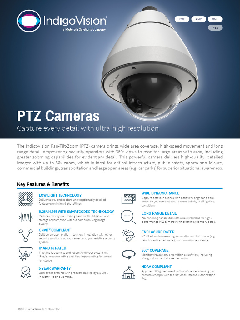 PTZ Range PTZ-Camera Datasheet-A4 | PDF | Image Stabilization