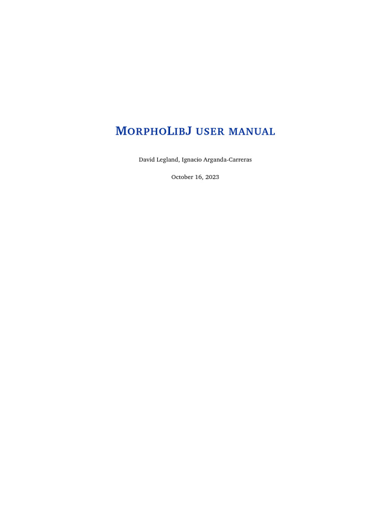 MorphoLibJ-manual-v1.6.2 | Download Free PDF | Computer Vision | Multidimensional Signal Processing