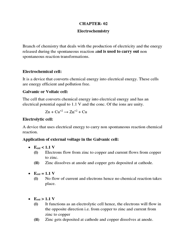Electrochemistry | PDF | Electrochemistry | Applied And Interdisciplinary Physics