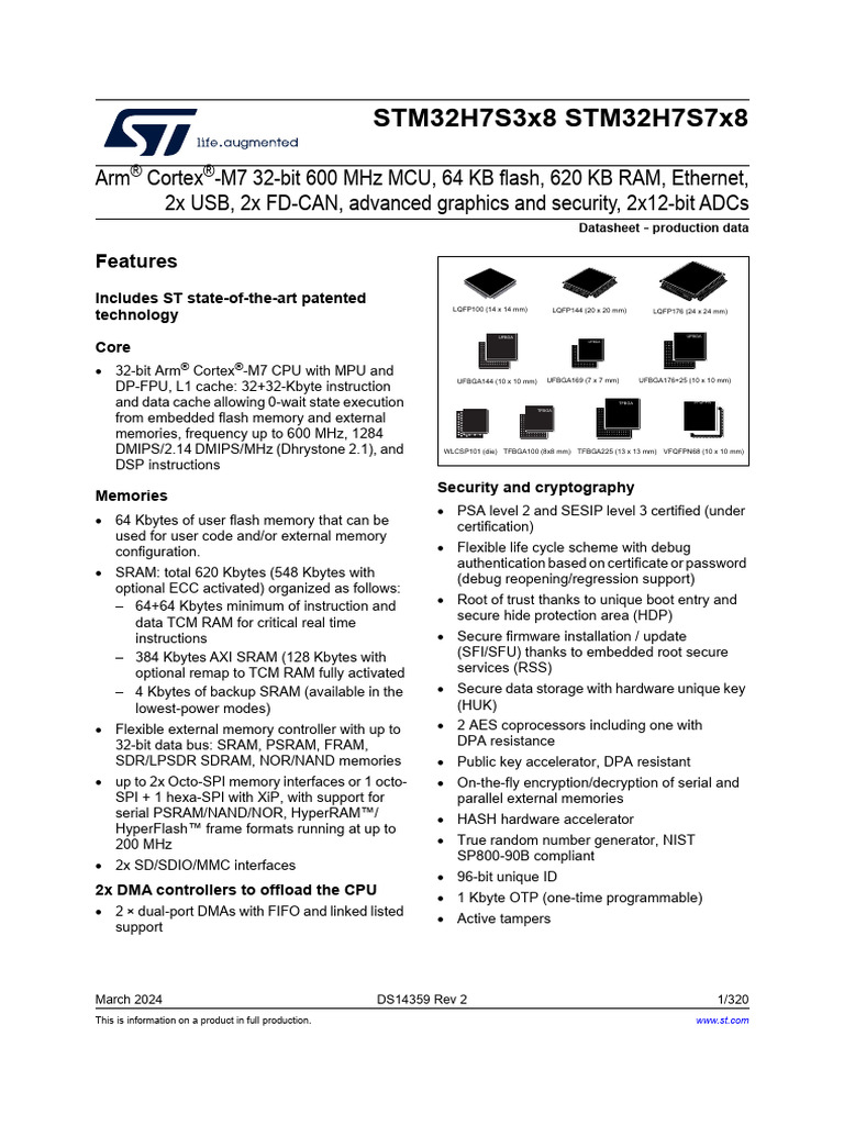 STM32H7S3x8 STM32H7S7x8 | PDF | Information And Communications Technology | Electrical Engineering