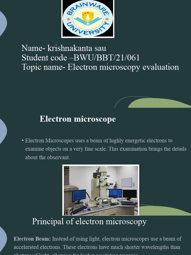 Electron Microscopy Evaluation | PDF | Microscope | Electron Microscope