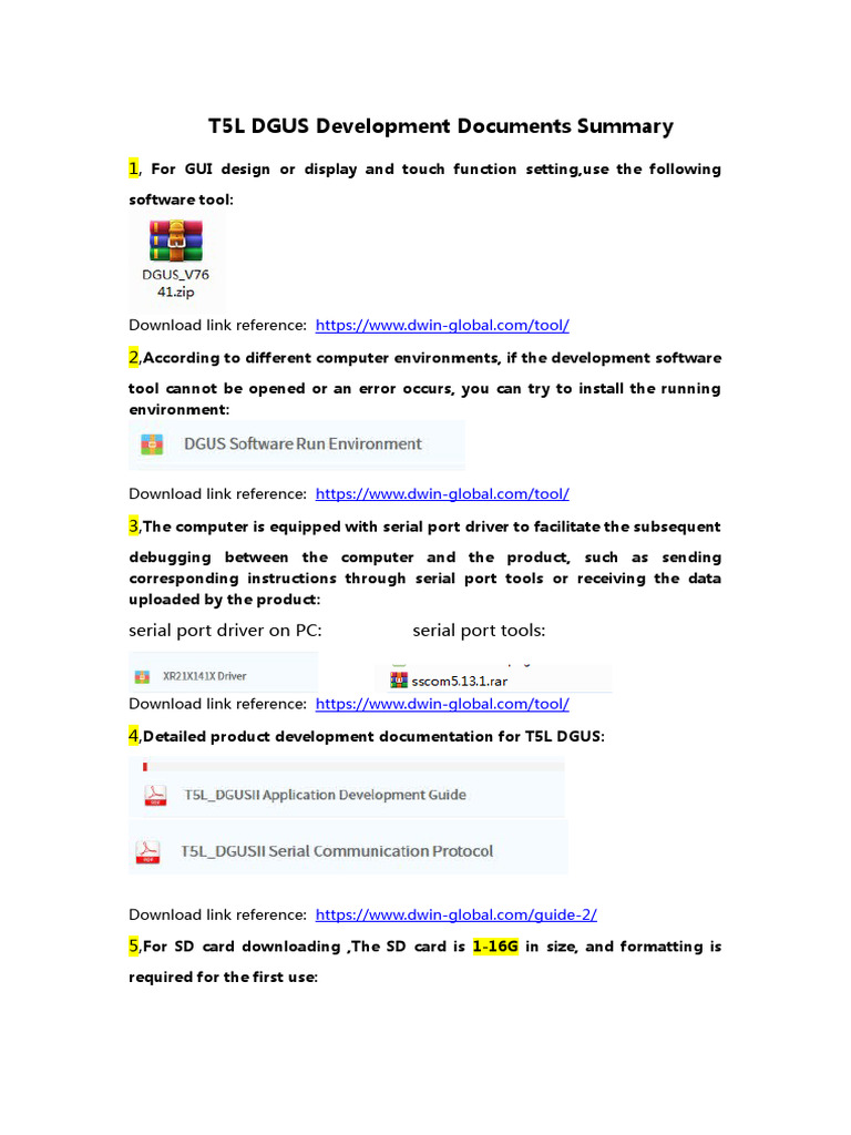 T5L DGUS Development Documents Summary | PDF | Computers
