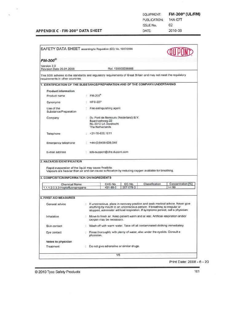 FM200 MSDS | PDF