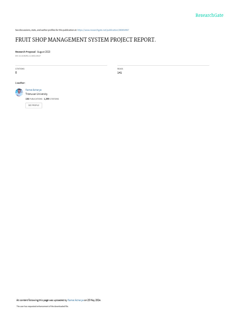 Fruit Shop Management System Project Report | PDF | Software Testing ...