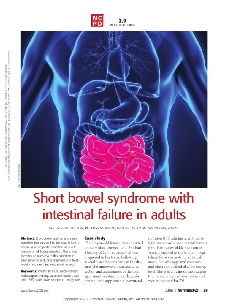 Short Bowel Syndrome With Intestinal Failure In.8 | PDF | Small ...