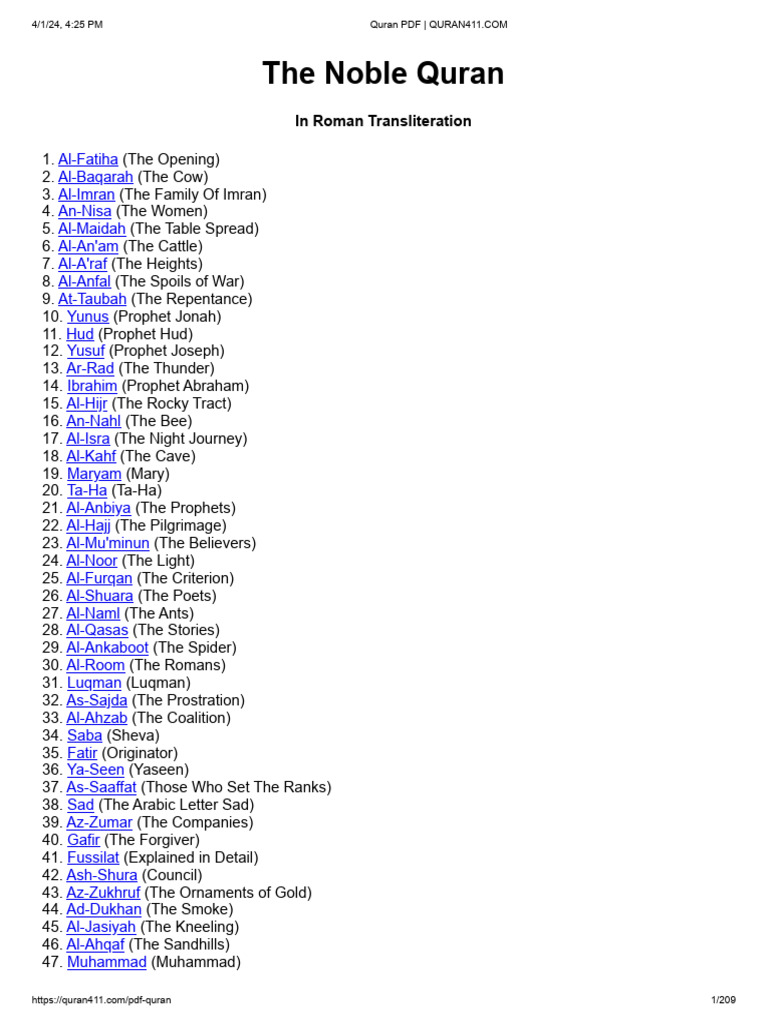 Quran Transliteration | PDF | Quran | Islam