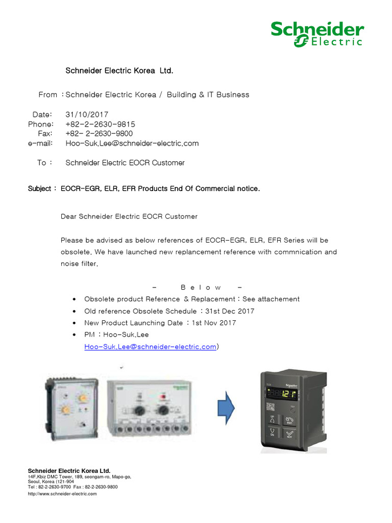 Letter - SE EGR Obsolete Substitution | PDF | Electrical Engineering ...