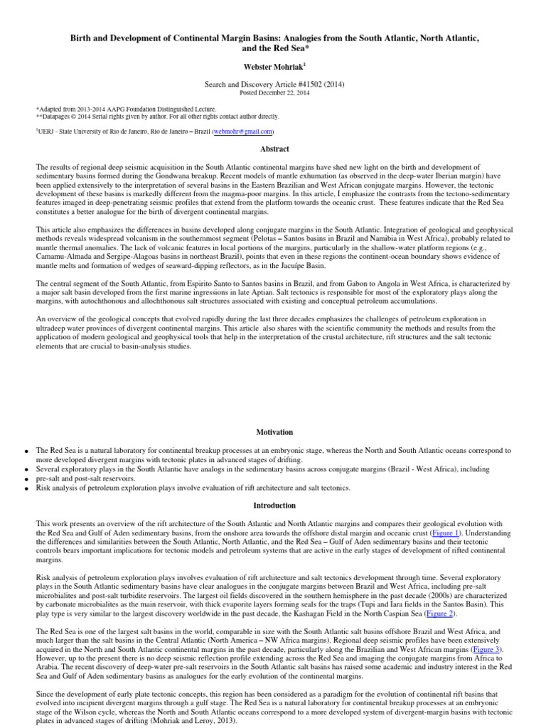 Mohriak - Birth and Development of Continental Margin Basins | PDF ...