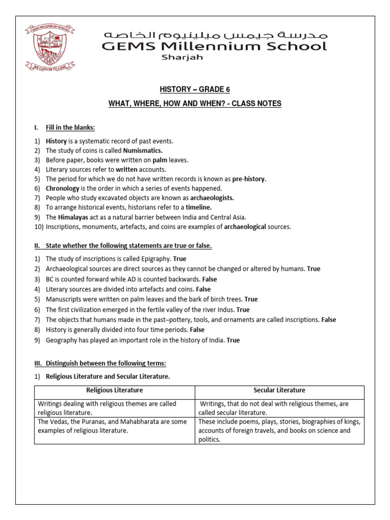 Class Notes What Where How and When | PDF | Epigraphy | Coins