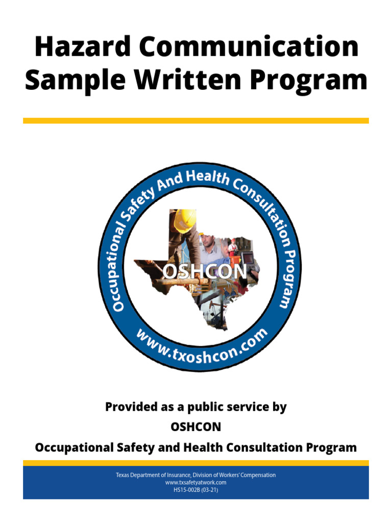 HAZCOM Sample Written Program 1704727682 | PDF | Safety | Occupational Safety And Health