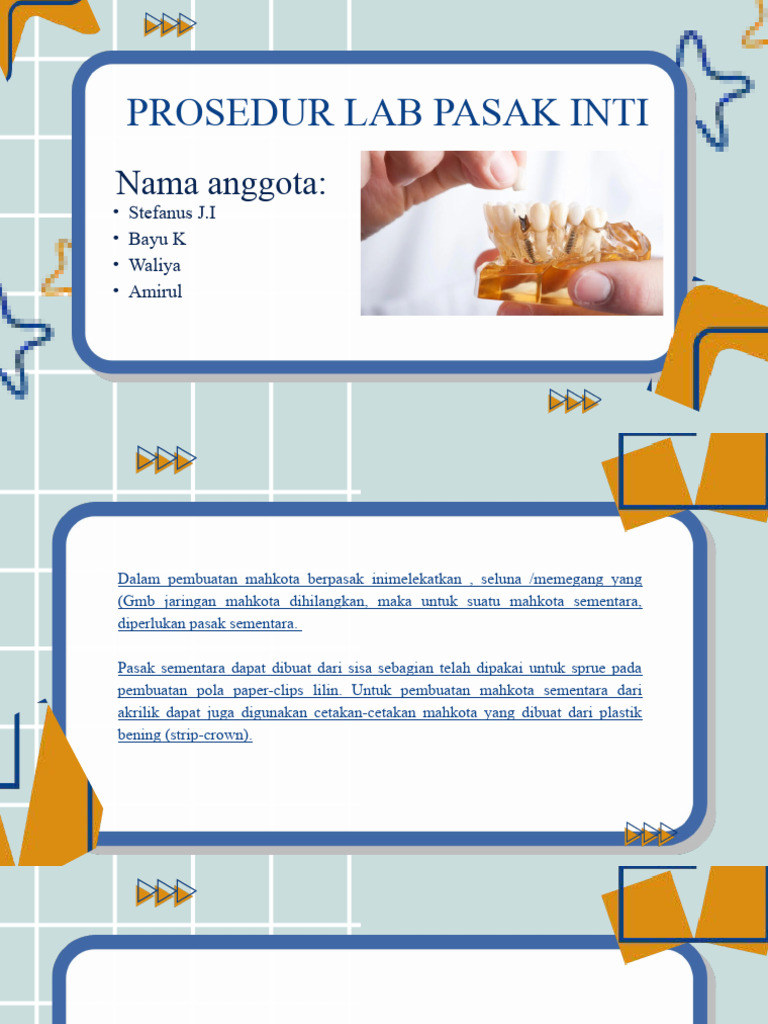 Prosedur Lab Pasak Inti - Tingkat 1 | PDF | Griya & Taman