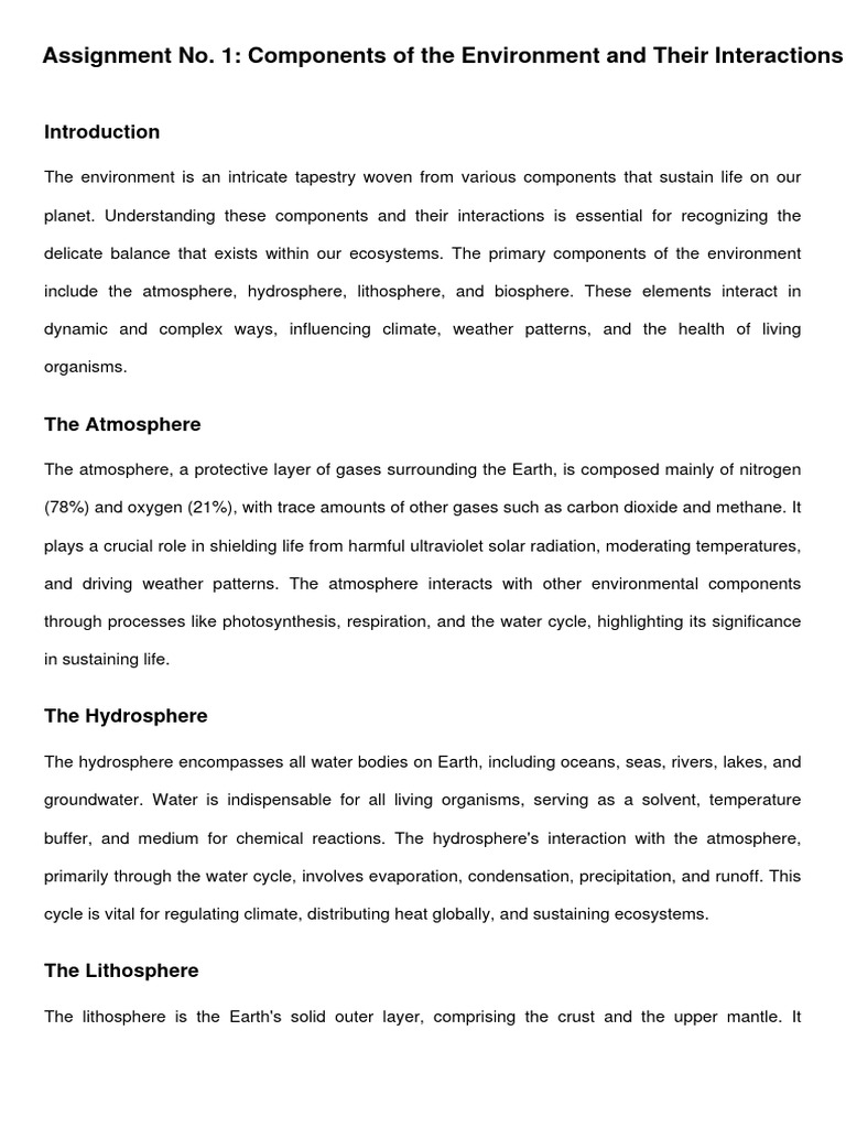 Environment Components and Sustainability | PDF | Sustainability ...