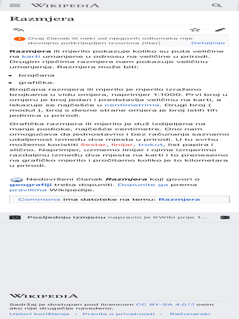Razmjera - Wikipedia | PDF