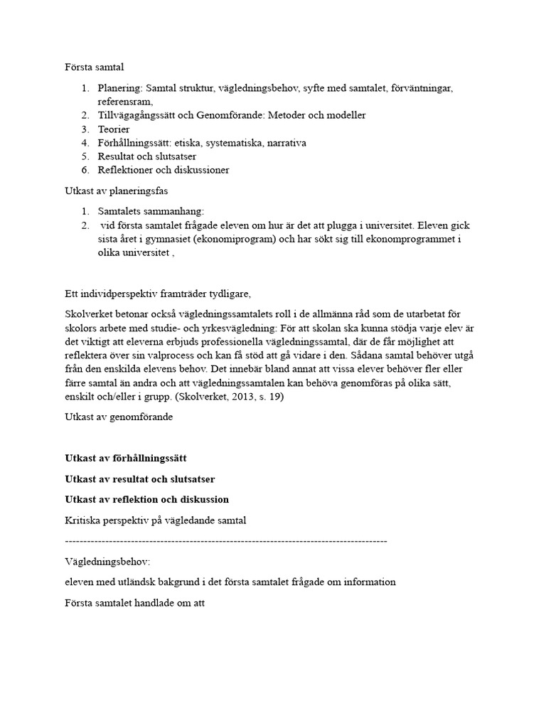 Första Samtal | PDF