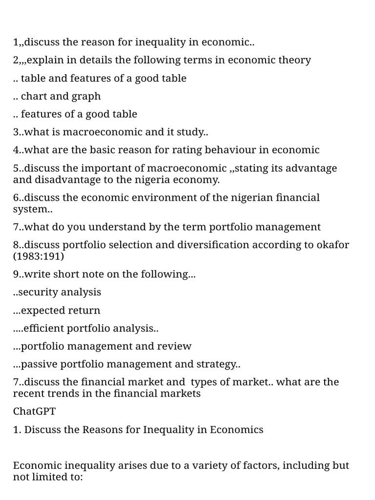 Macro Economic Past Question | PDF | Economic Inequality ...