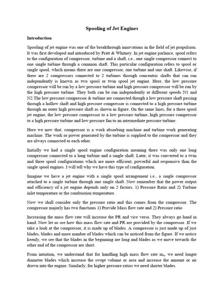 Spooling of Jet Engines | PDF | Jet Engine | Turbine