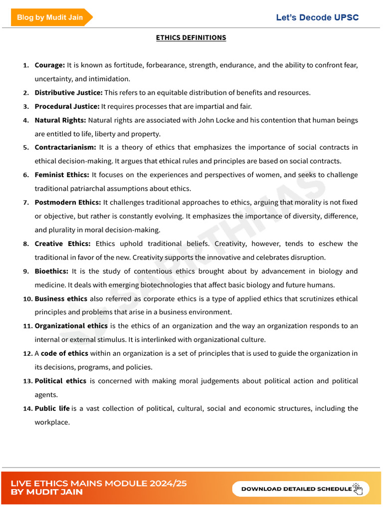 Ethics Definitions (Part-2) Final | PDF | Attitude (Psychology) | Justice