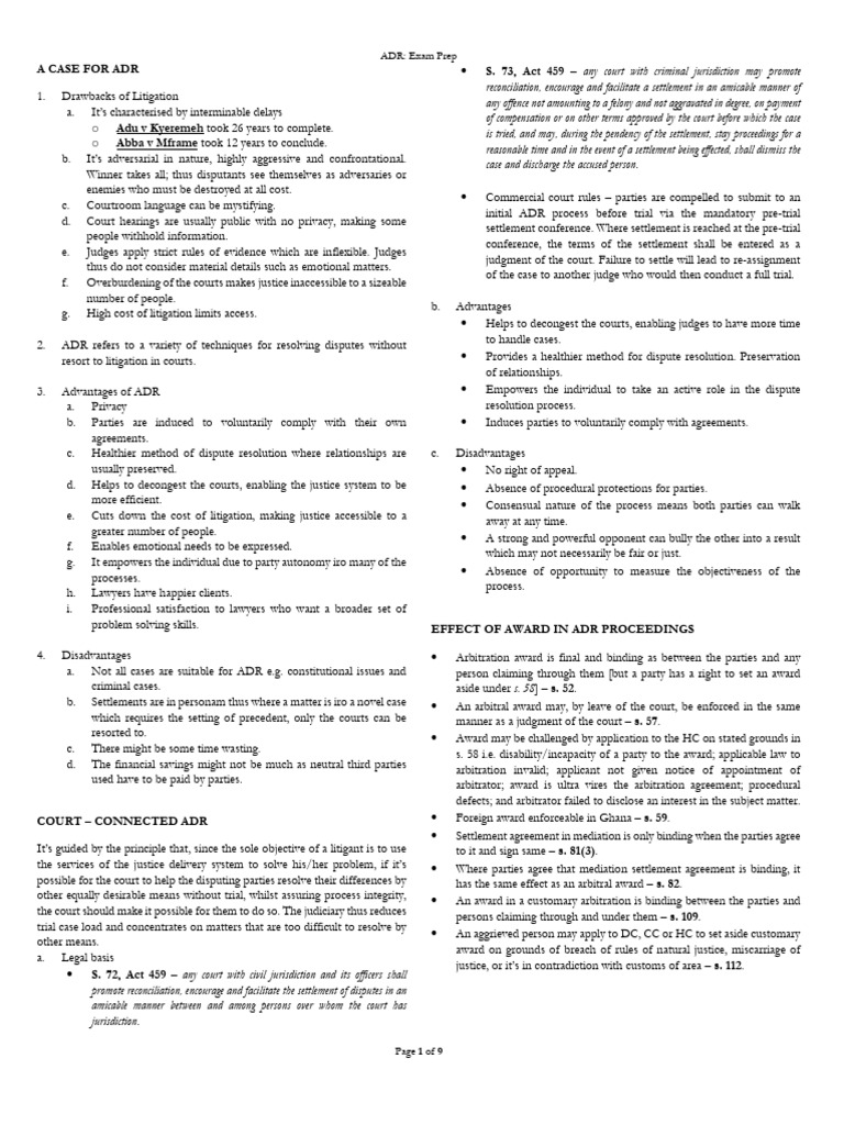 TT_ADR_Exam Prep | Download Free PDF | Arbitration | Alternative ...