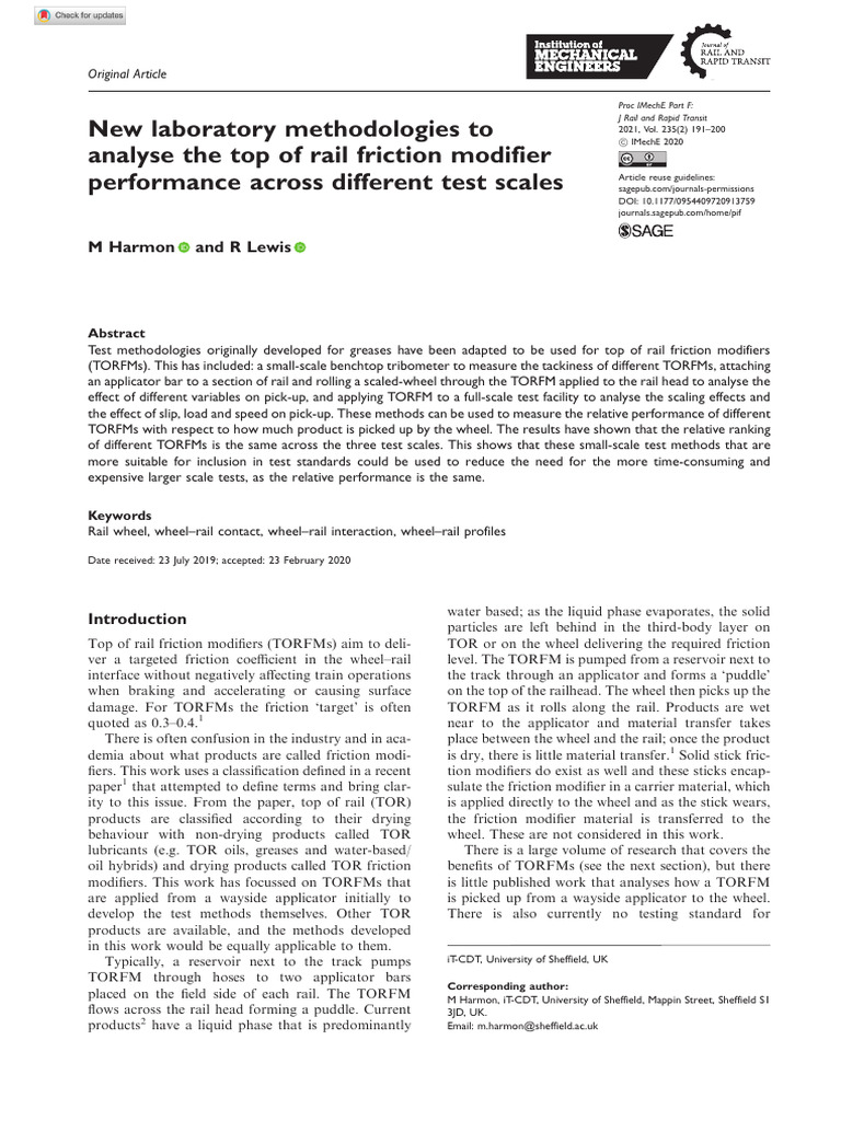 2021 Tackiness Test For ToRFM | PDF | Friction | Rail Transport