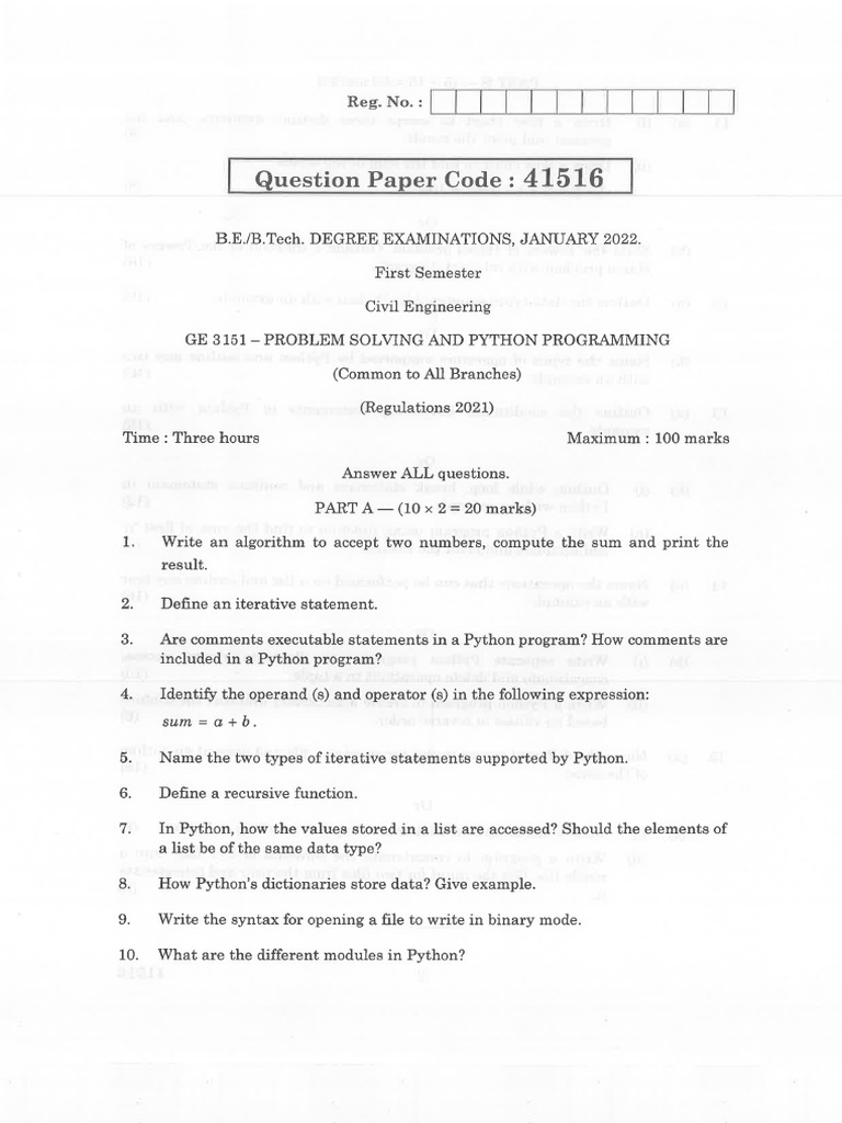 January-2022 Python | PDF