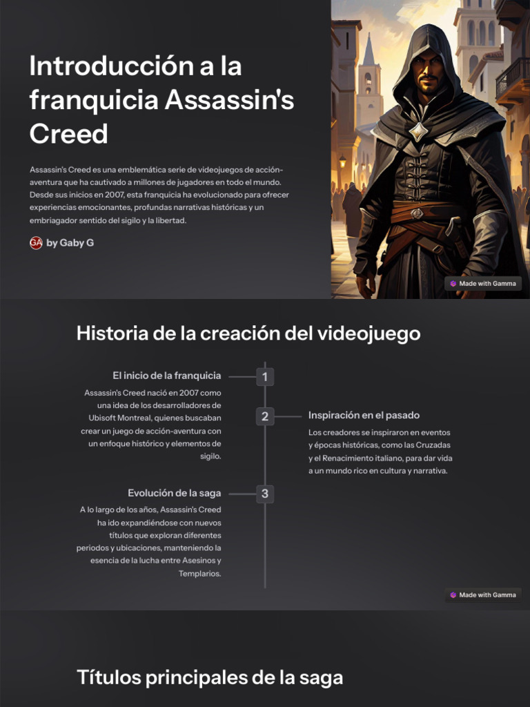 Introduccion A La Franquicia Assassins Creed | PDF | Juegos y actividades