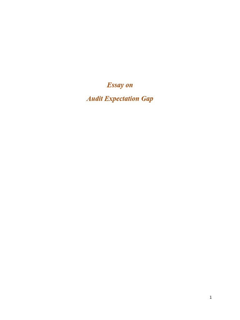 Audit Expectation Gap | PDF | Audit | Financial Audit Audit Expectation Gap | PDF | Audit | Financial Audit