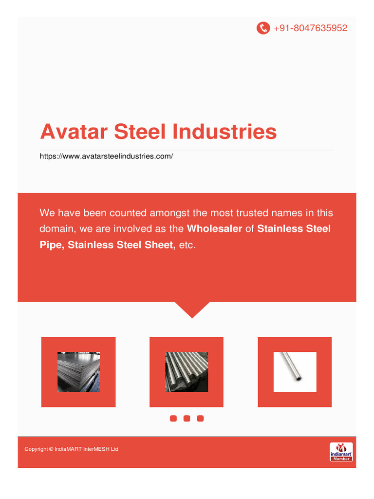 Avatar Steel Industries | PDF | Pipe (Fluid Conveyance) | Sheet Metal