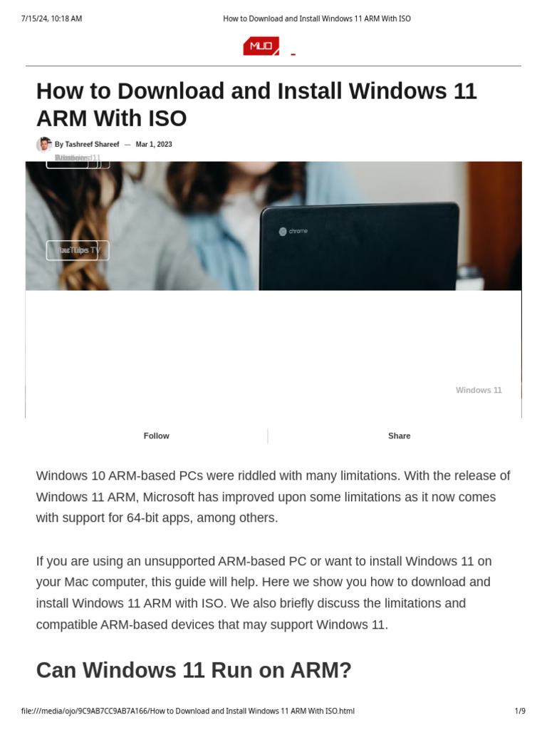 Installing Win 11 On Arm | PDF | Microsoft Windows | Windows 10
