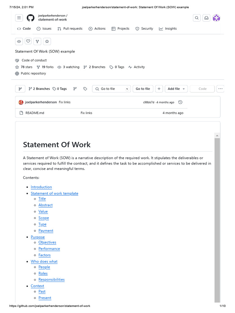 Joelparkerhenderson - Statement-Of-Work - Statement of Work (SOW ...