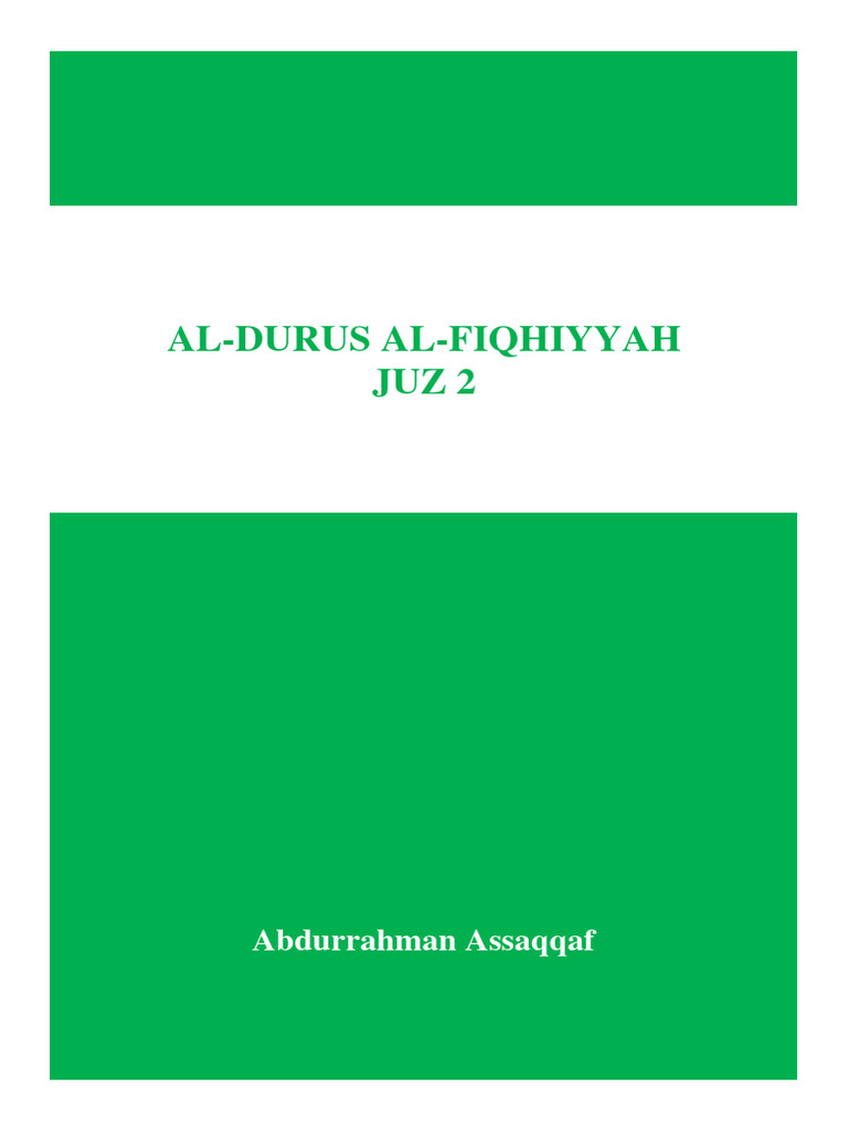 Al Durus Al Fiqhiyyah Juz 2 | PDF