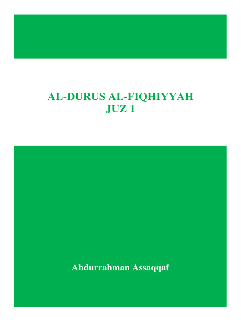 Al Durus Al Fiqhiyyah Juz 1 | PDF