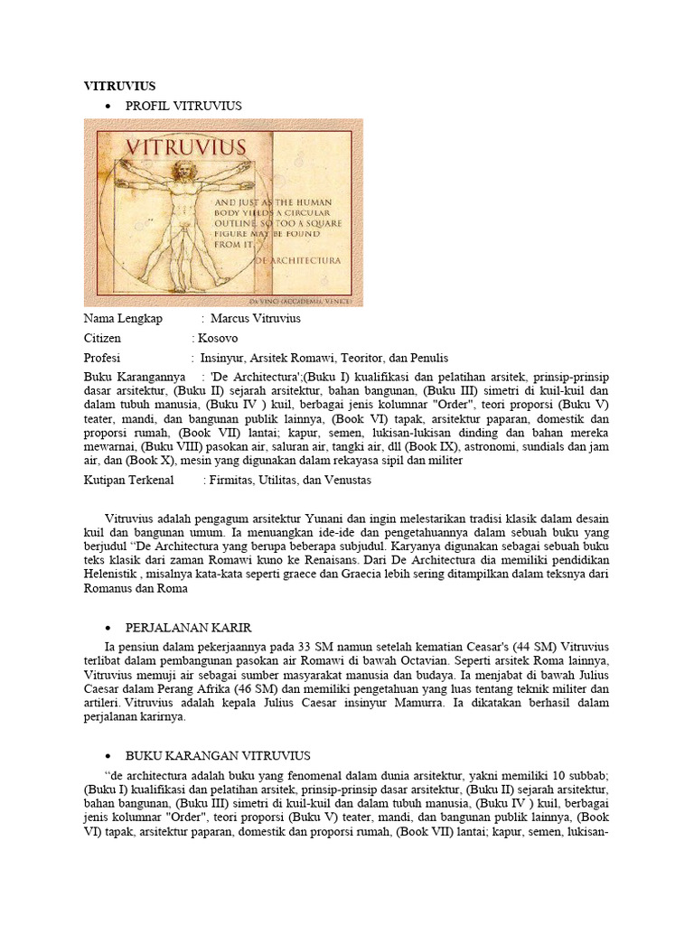 VITRUVIUS | PDF | Ilmu Sosial | Seni