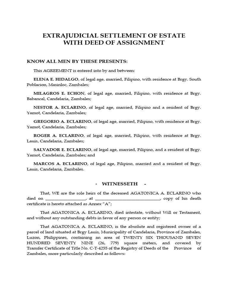 Extrajudicial Deed of Partition | PDF | Natural Resources Law | Justice
