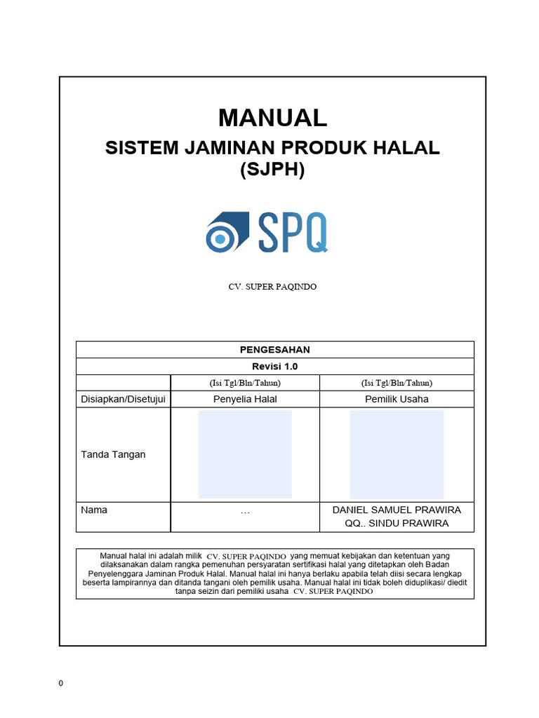 Manual Halal | PDF | Bisnis | Pengelolaan Keuangan & Uang