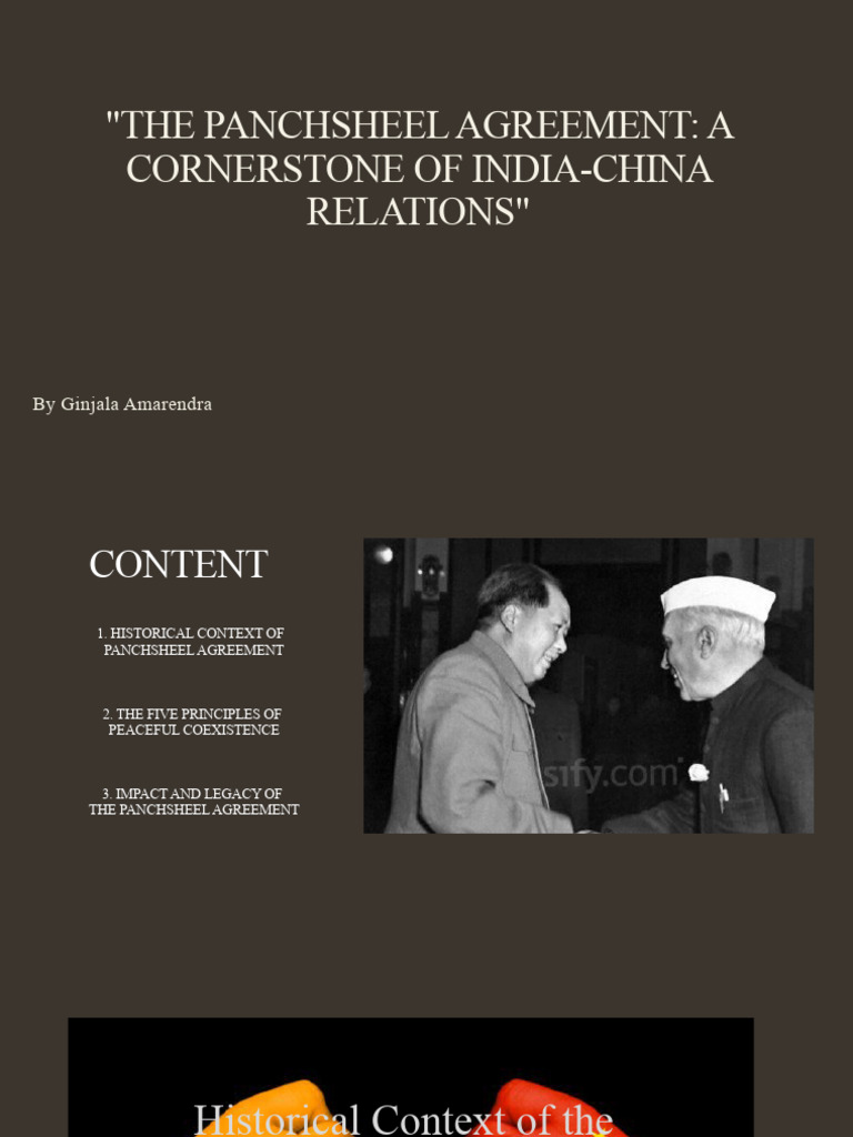 Panchsheel Agreement: India-China Legacy | PDF | International ...