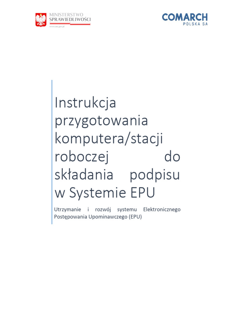 PodrÄ Cznik Uå Ytkownika-Instrukcja Przygotowania Komputera Do Skå Adania Podpisu W Systemie EPU ...