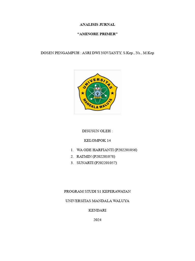 Analisis Jurnal Amenore Primer | PDF | Sains & Matematika