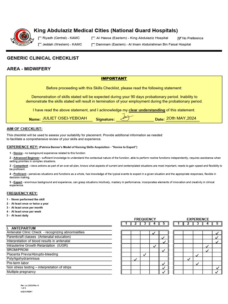 Midwifery Form | PDF | Childbirth | Medical Specialties