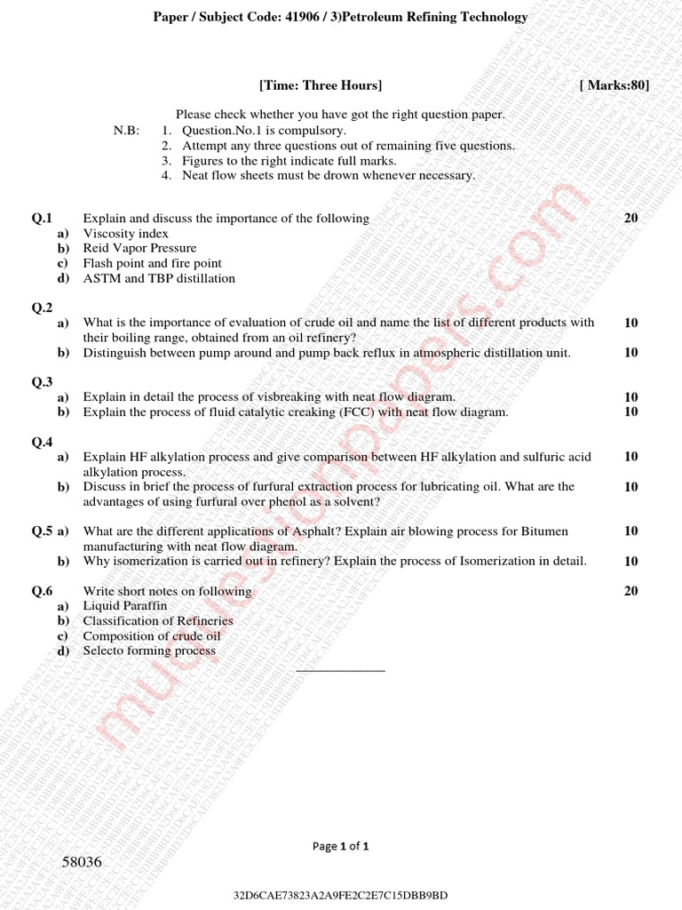 Be-Chemical Sem7 PRT May19 | PDF | Oil Refinery | Secondary Sector Of The Economy