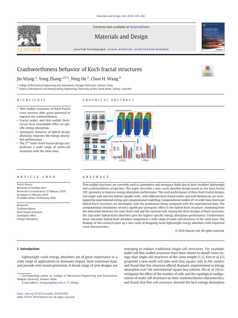 Crashworthiness Behavior of Koch Fractal Structures | PDF | Deformation (Engineering) | Force