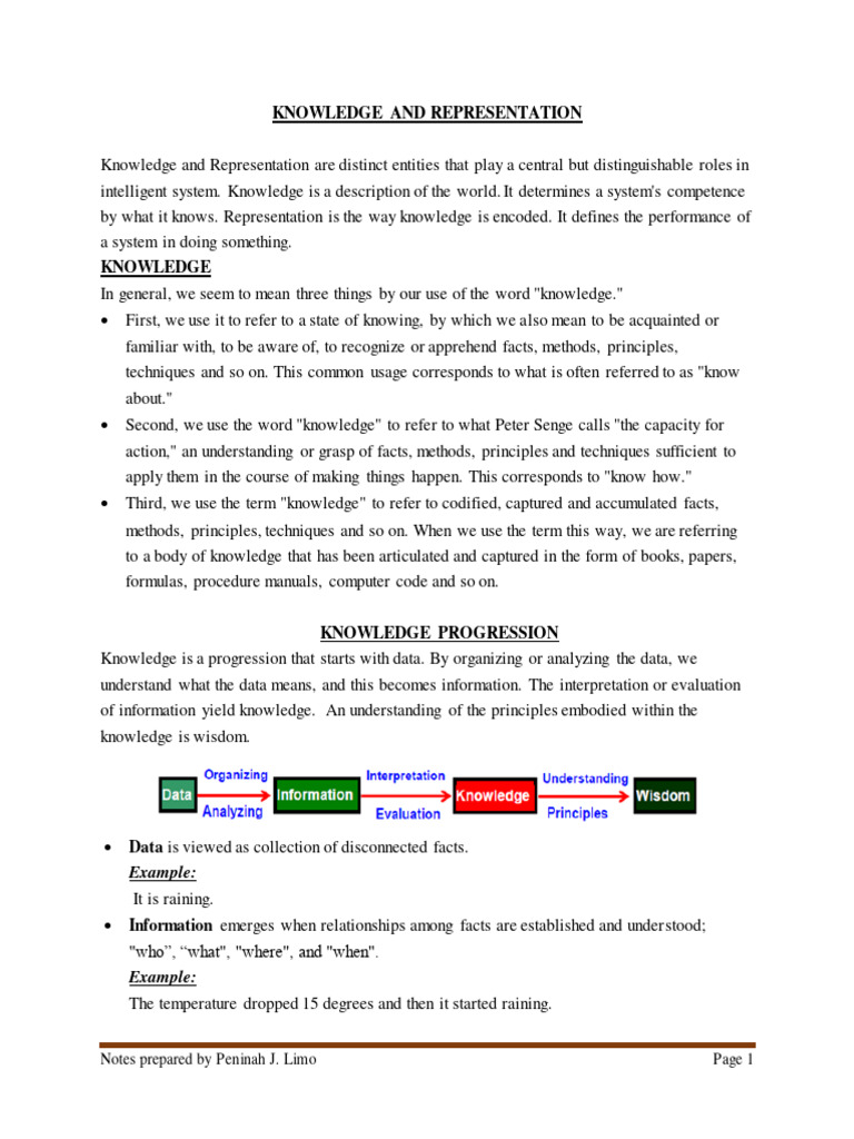 Knowledge and Representation-Update1 | PDF | Knowledge | First Order Logic