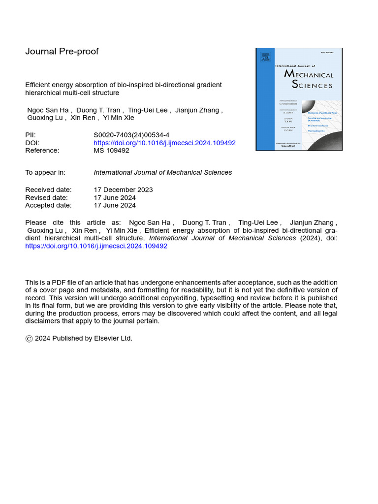 Efficient Energy Absorption of Bio-Inspired Bi-Directional Gradient ...