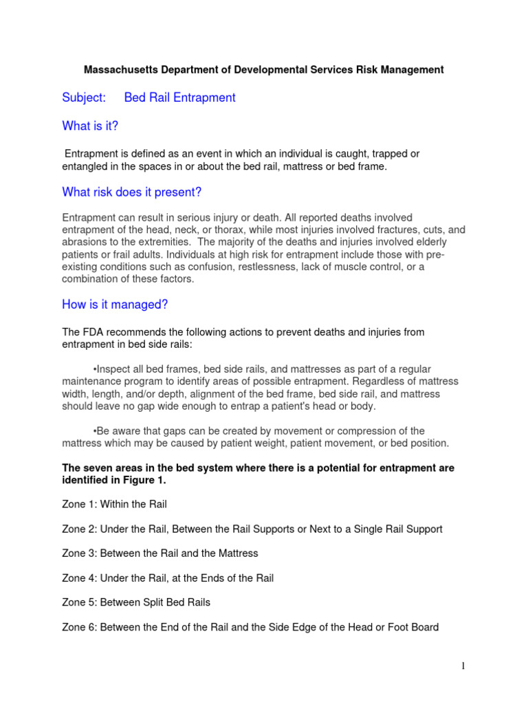 Hpci Risk Bed Rail Entrapment (1) | PDF | Bed | Mattress