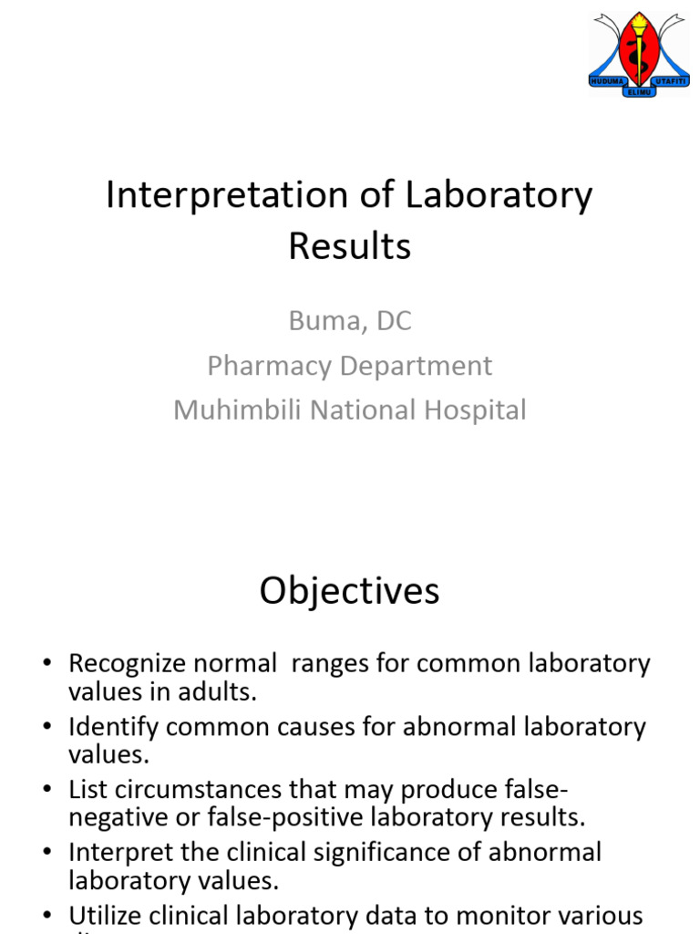Interpretation of Laboratory Results | PDF | Anemia | High Density ...